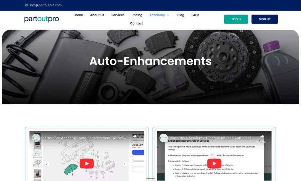 PartOutPRO Academy | Auto Parts Listing Best Practices and Advice